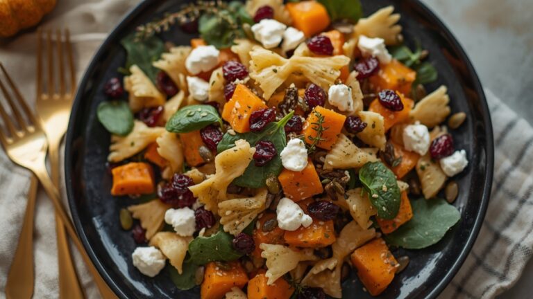 Quick Fall Pasta Salad Recipe with Maple Vinaigrette